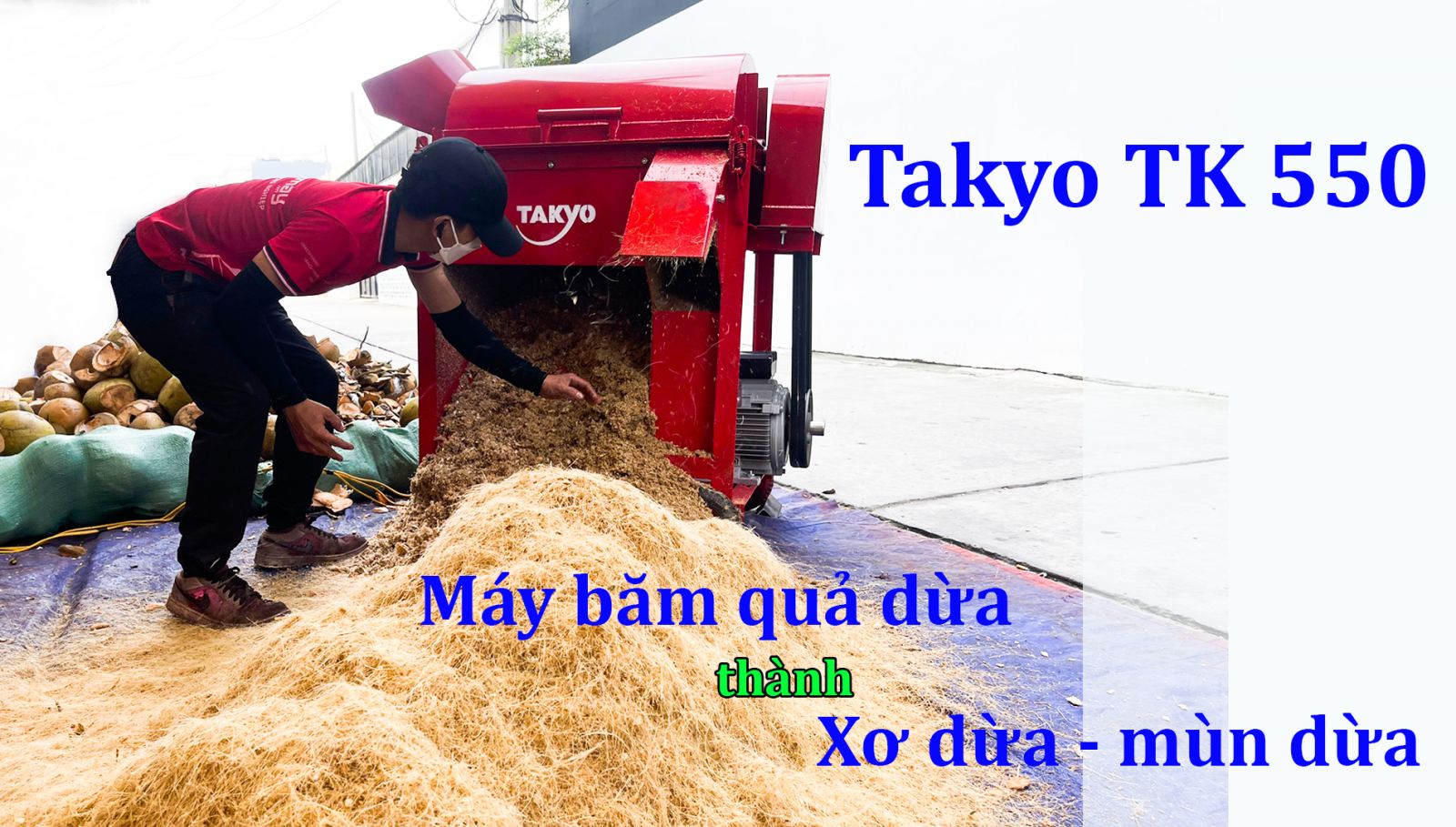 Máy bặm xơ dừa TK550 - xu hướng mới của nông dân hiện nay